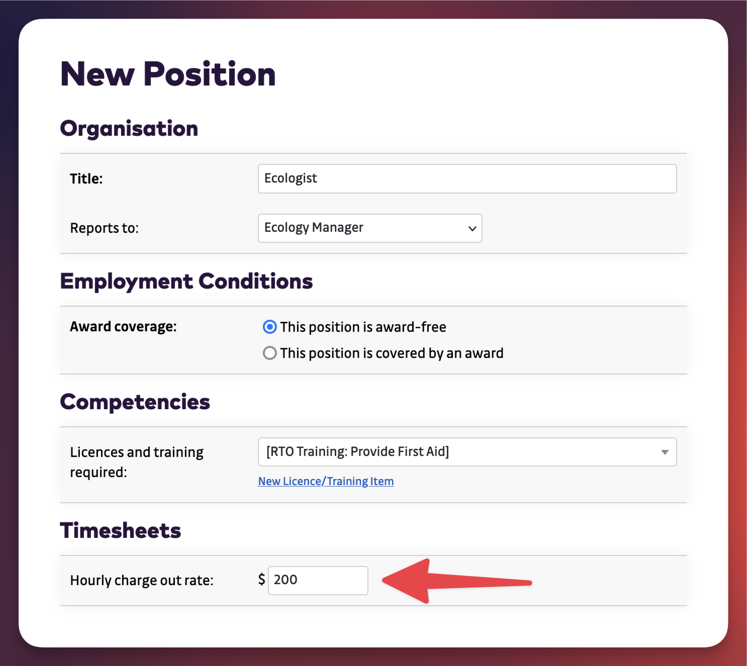 Configure Hourly Charge Rates – Hiro Help Centre