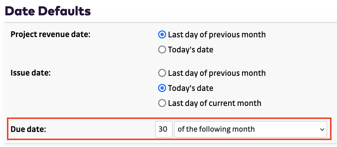 Configure default trading terms (invoice due dates) – Hiro Help Centre